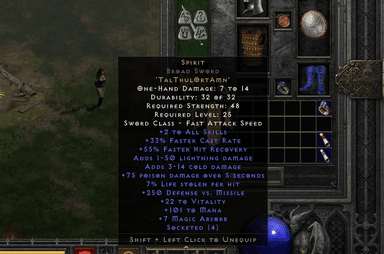 Spirit Runeword: Tal Thul Ort Amn